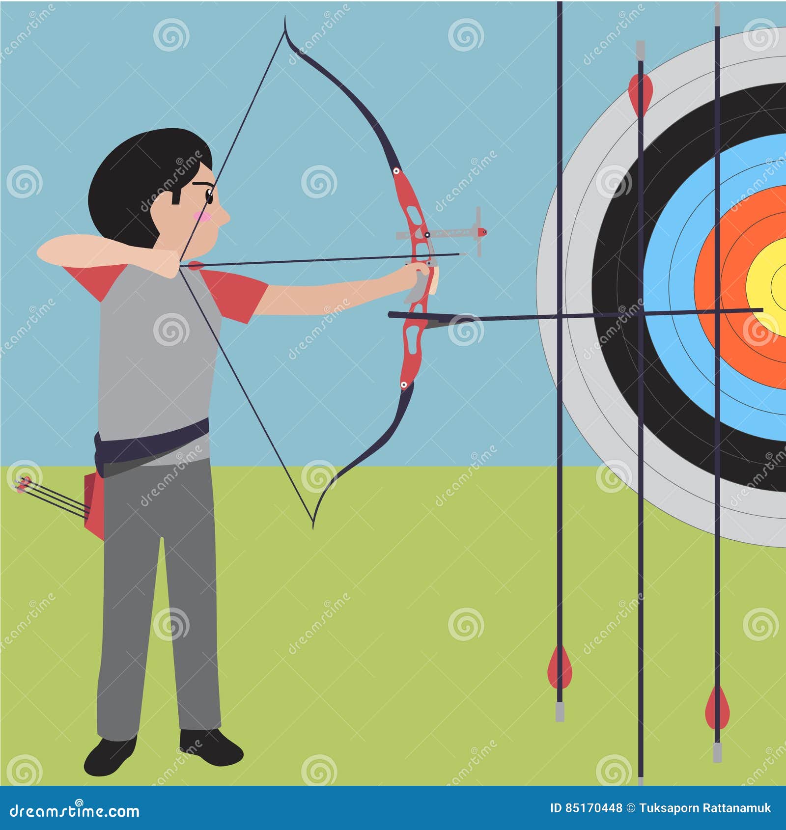 Archery Athletic Sport Vector Cartoon | CartoonDealer.com #85170448