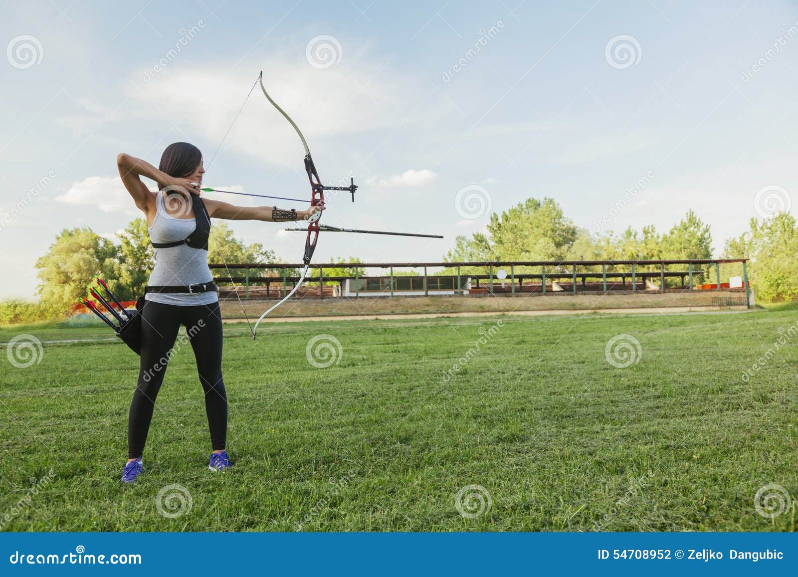 Archery stock photo. Image of woman, focused, targeting - 54708952