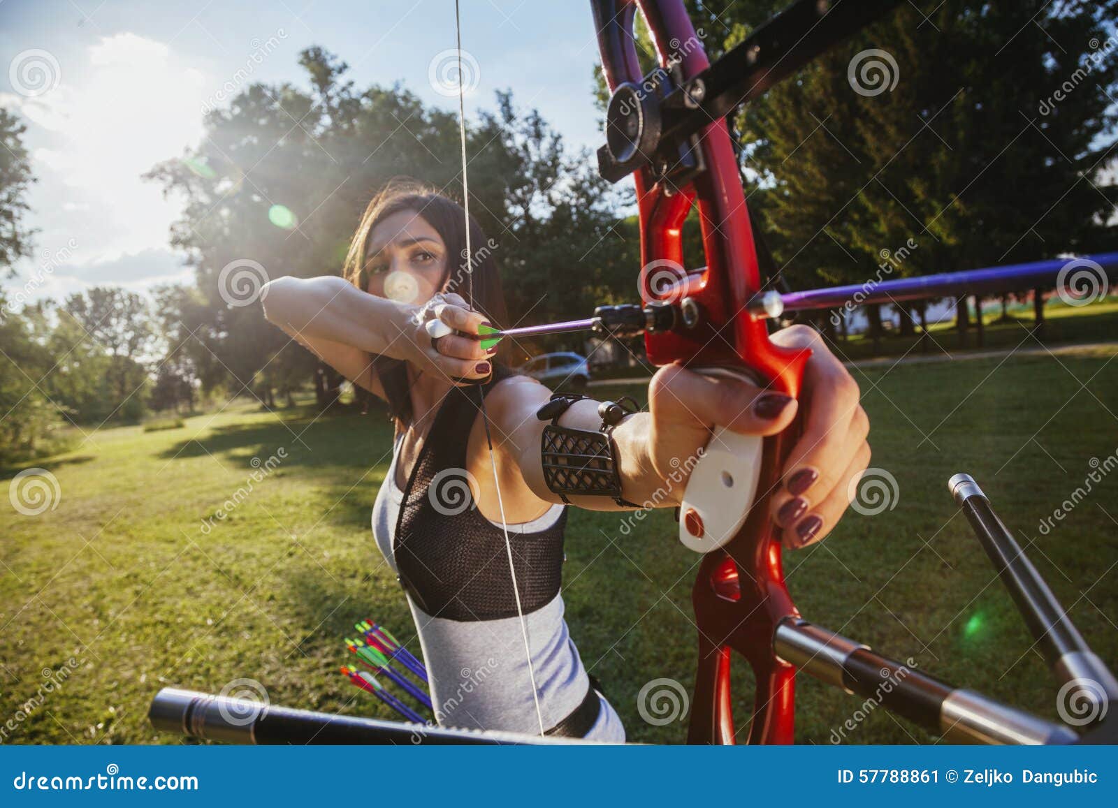 Archery stock image. Image of outdoors, sportswear, targeting - 57788861
