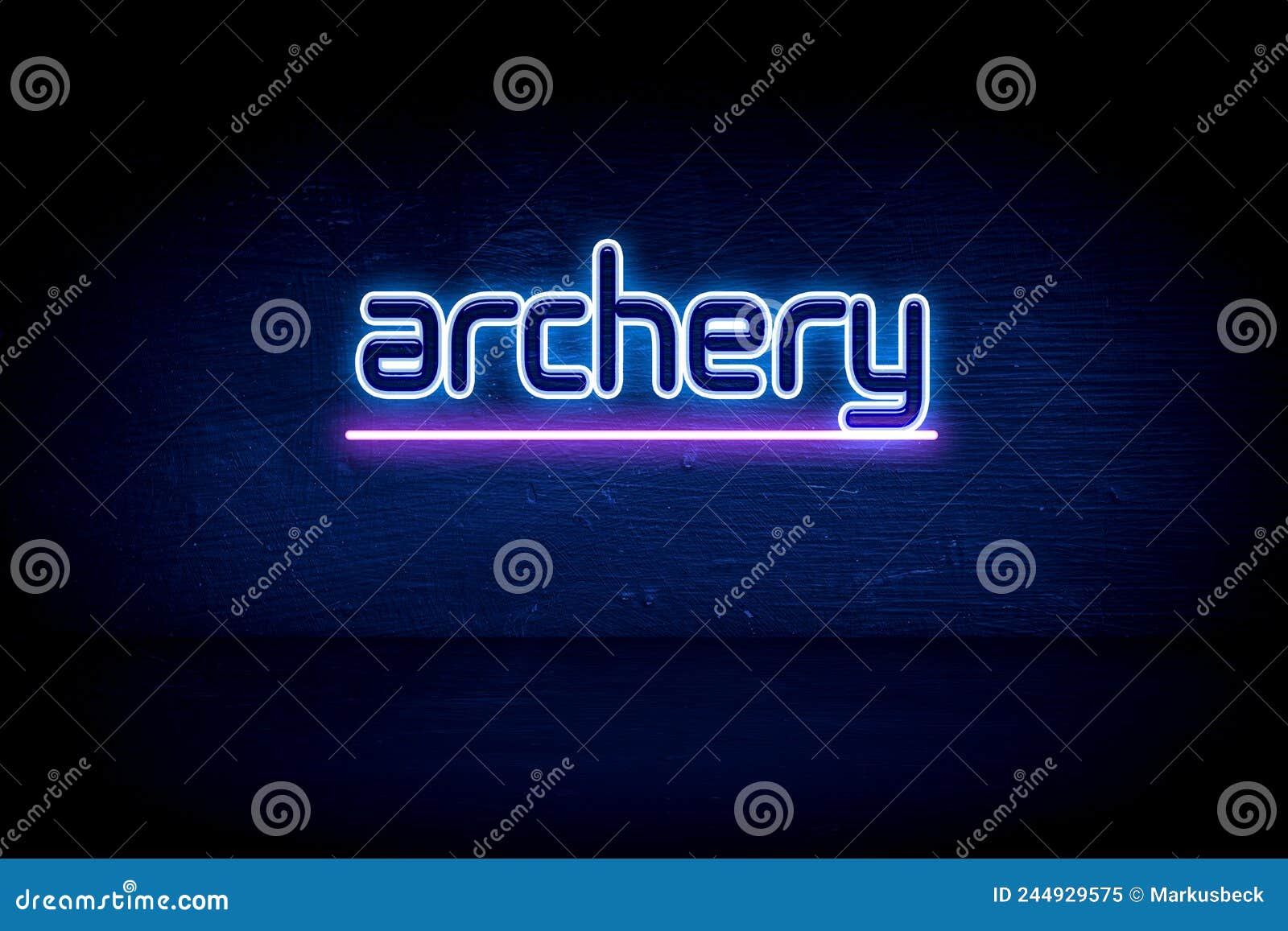 Archery - Blue Neon Announcement Signboard Stock Illustration ...