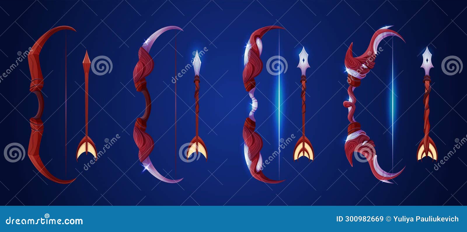 Archery Bow with Arrow for Game Ui Level Rank Stock Vector ...