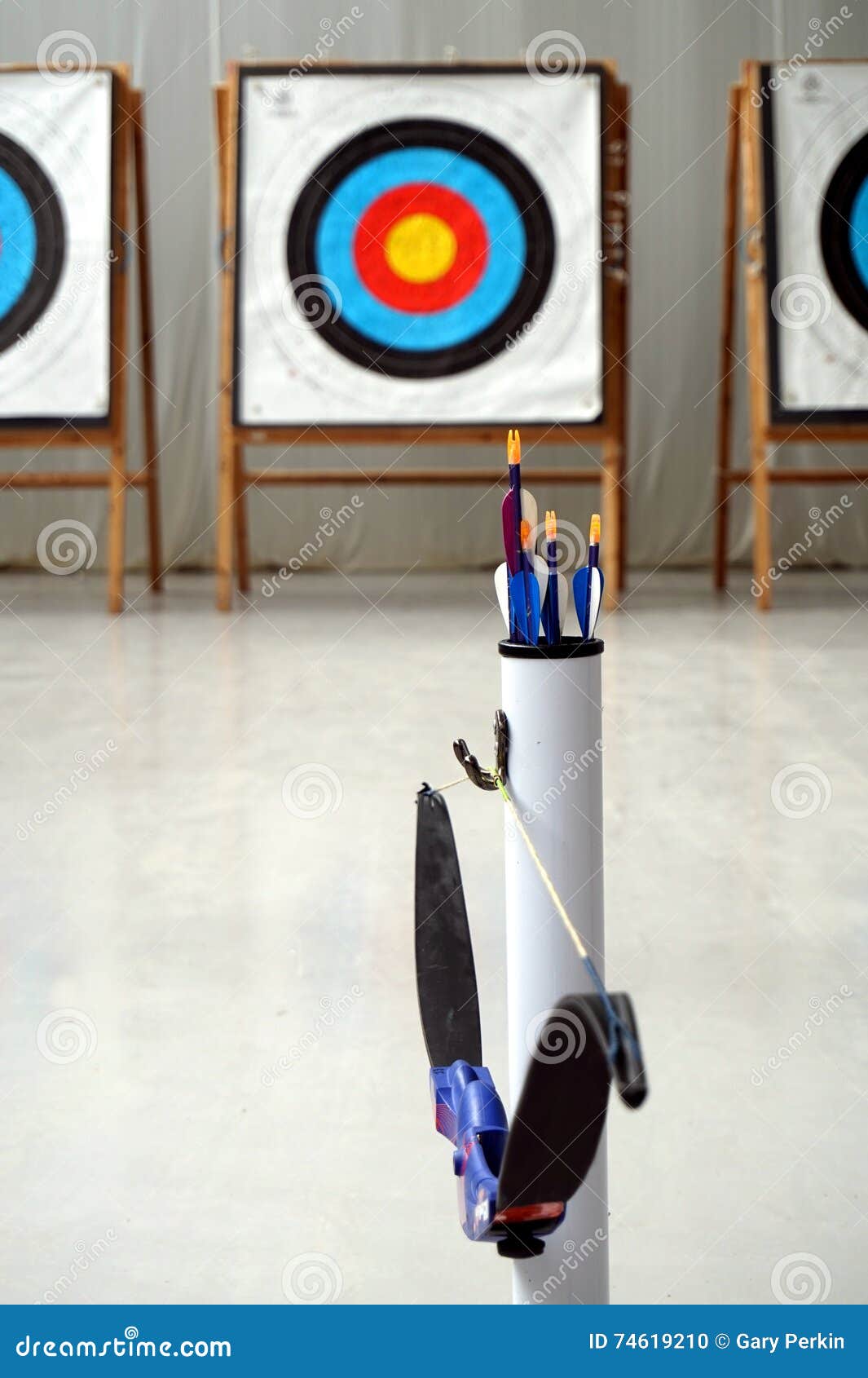 Archery Bow, Arrows and Targets Stock Photo - Image of center, sports ...