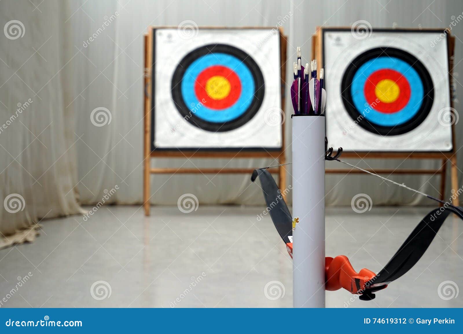 Archery Bow, Arrows and Targets Stock Photo - Image of center, shot ...