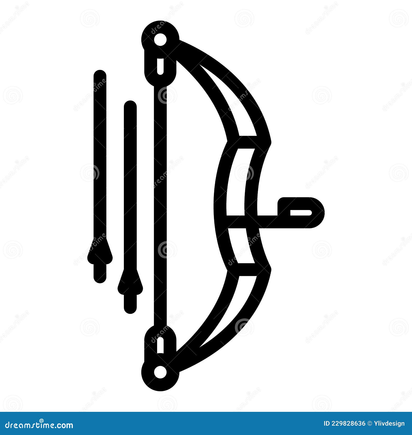 Archery Bow Icon Outline Vector. Longbow Arrow Stock Illustration ...