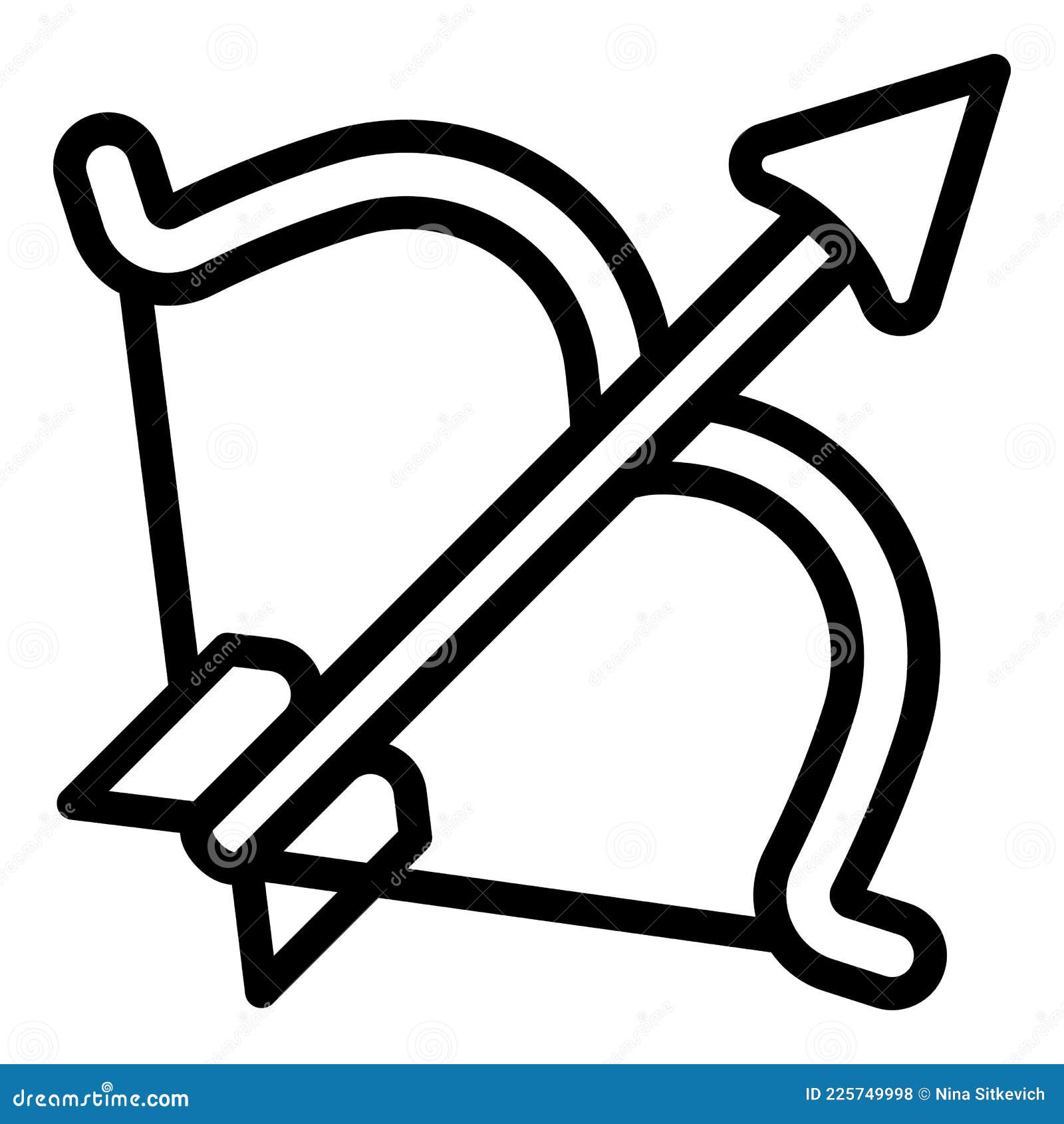 Archery Bow Icon, Outline Style Stock Vector - Illustration of vector ...