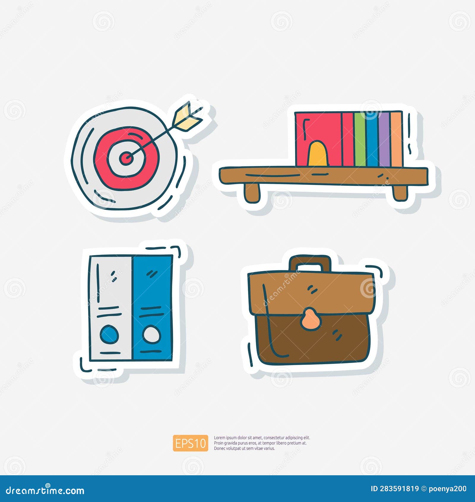 Target Folder Icon Illustration. A Simple Line Drawing Of A Folder With ...