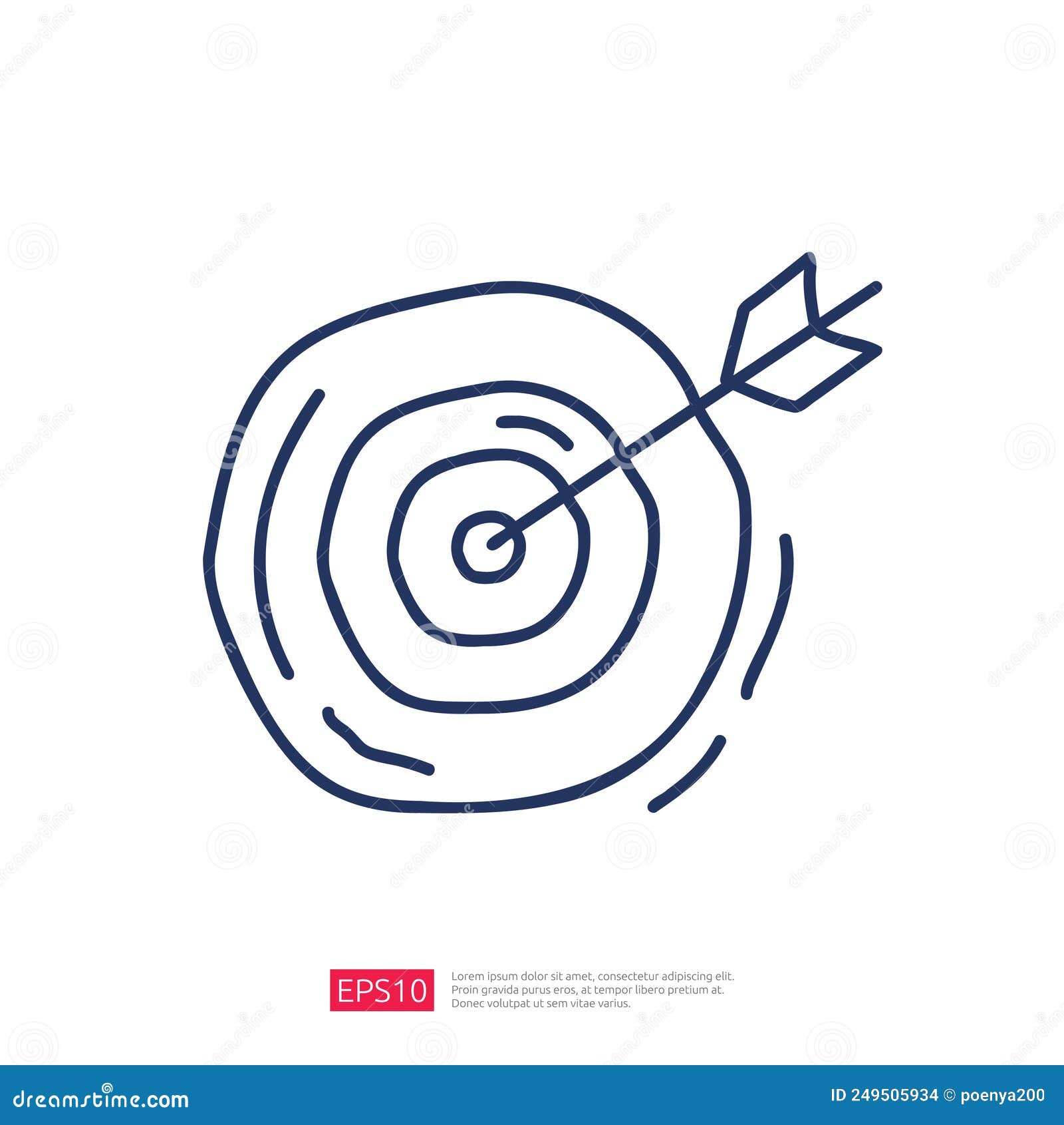 Archery Business Target Doodle Icon Stock Vector - Illustration of ...
