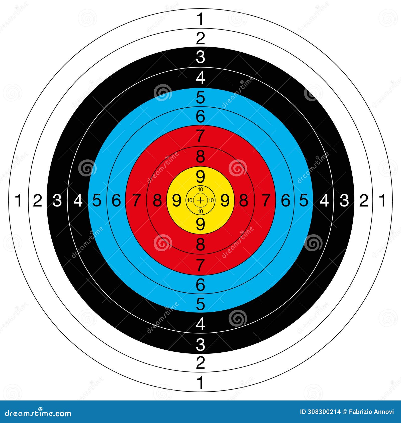 Archery Center Target for the Sport of Olympic Archery Stock Vector ...