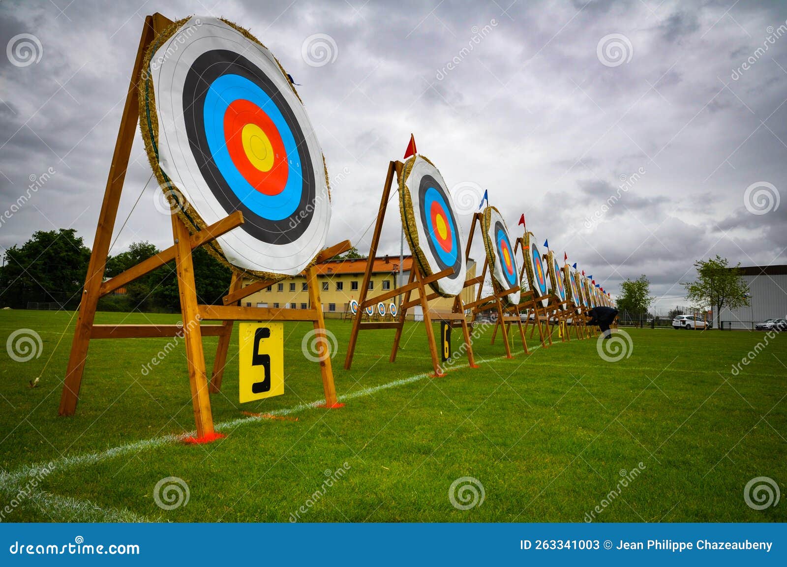 Archery Contest Arrow Bow Target Coat of Arms Flags Stock Image - Image ...