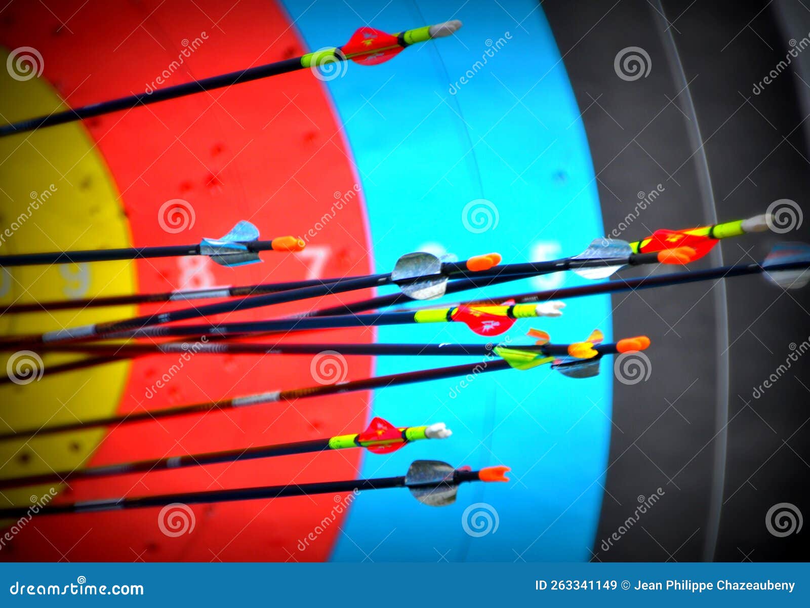 Archery Contest Target Coat of Arms Arrows Archer Stock Image - Image ...