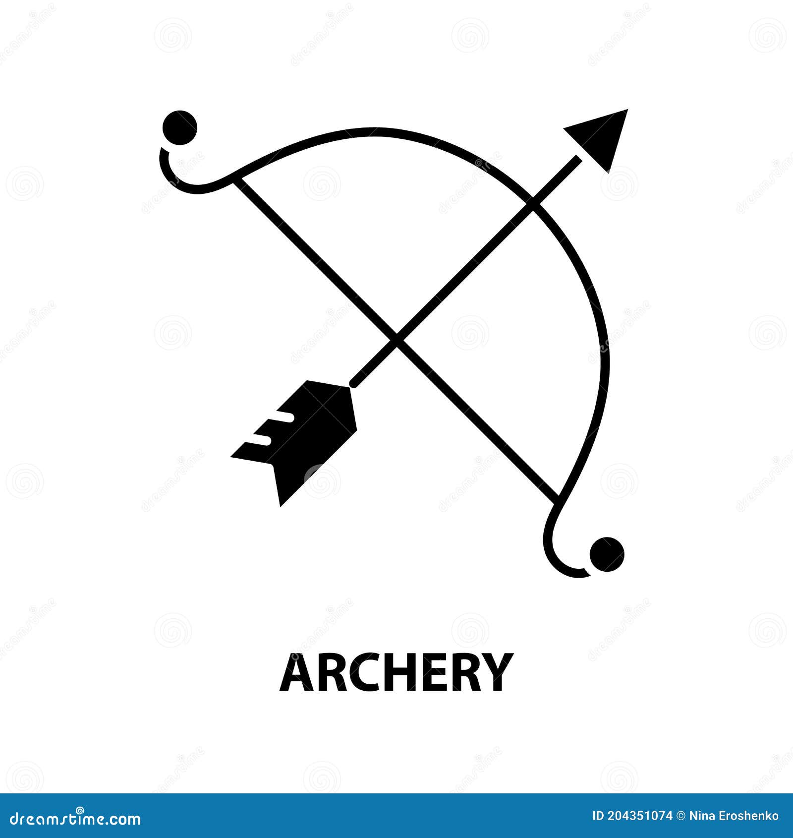 Archery Icon, Black Vector Sign with Editable Strokes, Concept ...