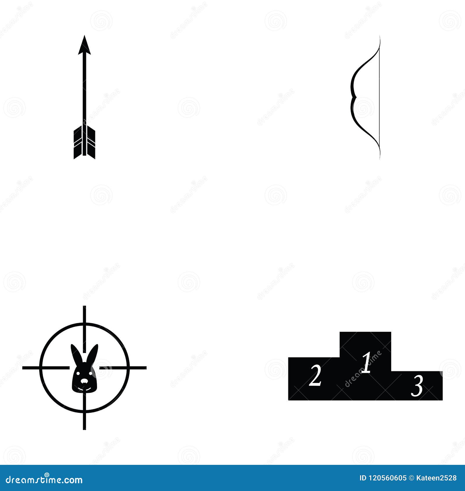 Archery icon set stock vector. Illustration of accuracy - 120560605