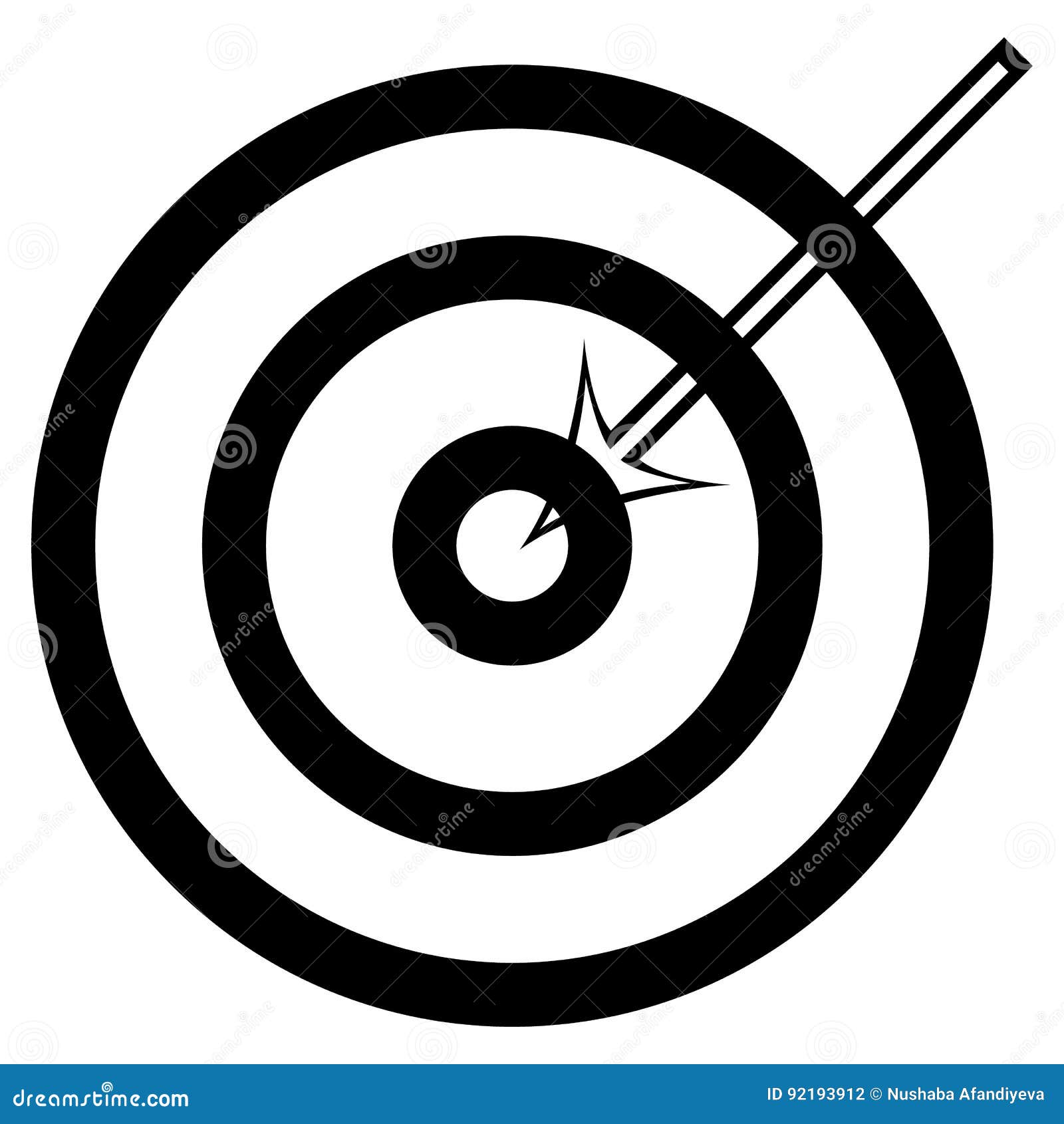 Archery icon stock vector. Illustration of luck, circle - 92193912