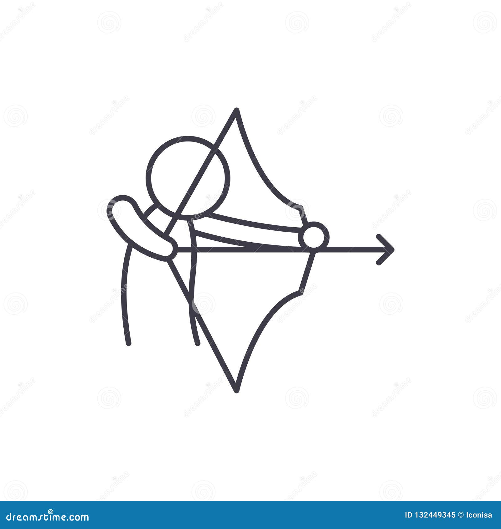 Archery Line Icon Concept. Archery Vector Linear Illustration, Symbol ...