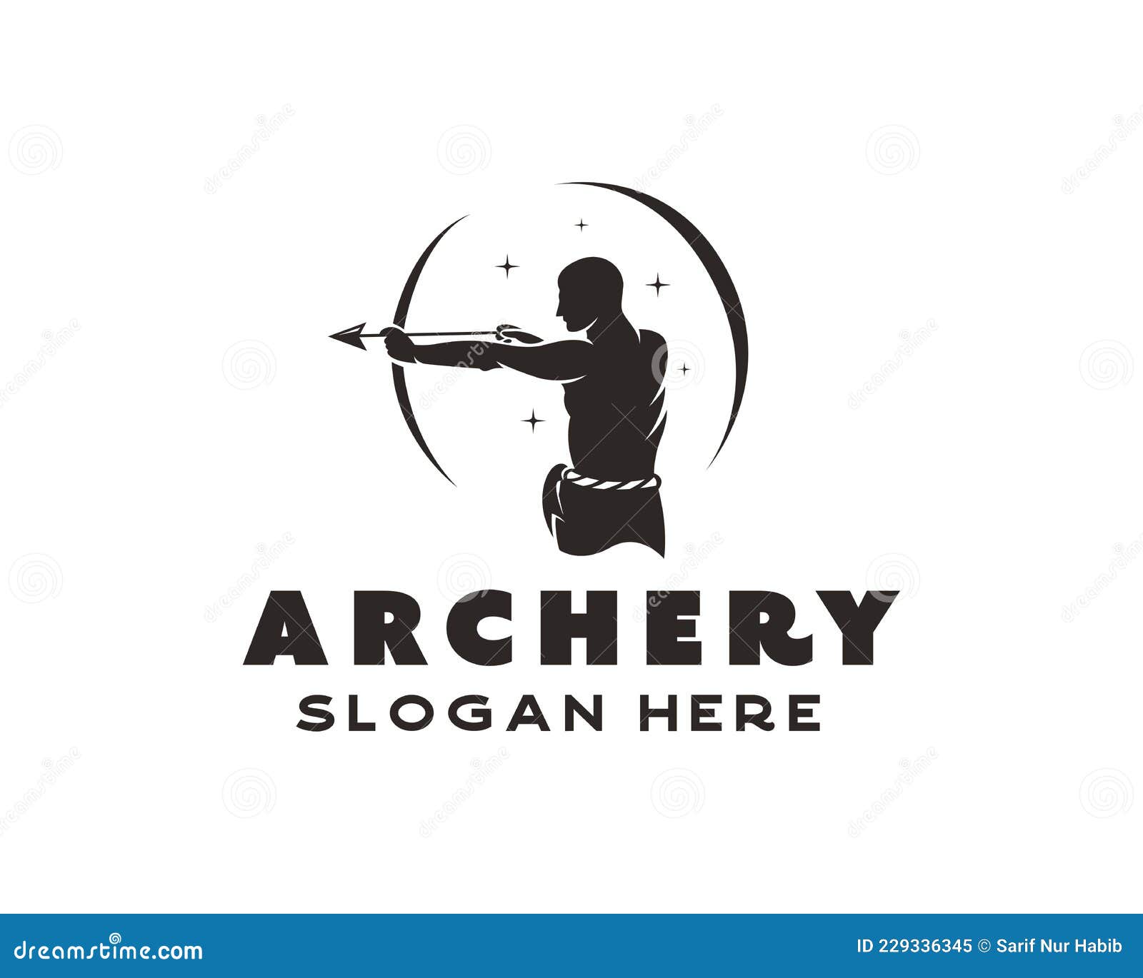 Archery Logo Design Template Stock Vector - Illustration of back ...