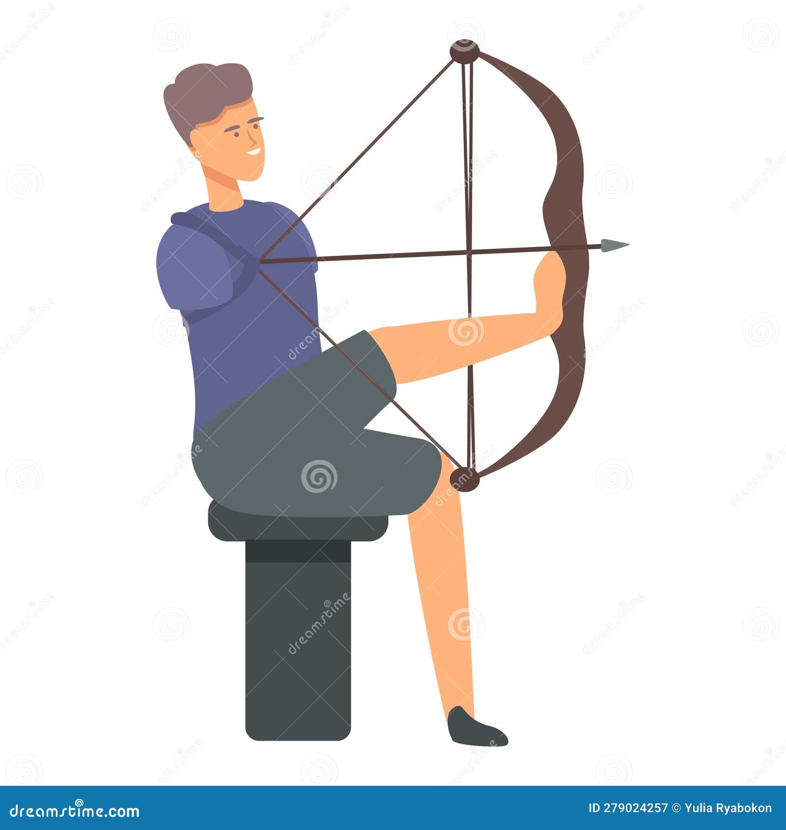 Archery Man Icon Cartoon Vector. Disabled Sport Stock Vector ...