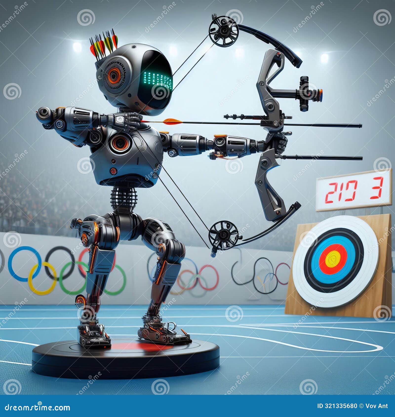 Archery Olympics Robot a Robot Designed for Archery Competitons Stock ...
