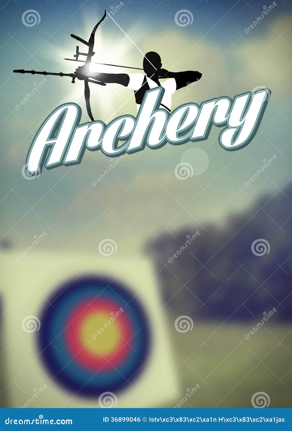 Archery poster stock illustration. Illustration of flat - 36899046