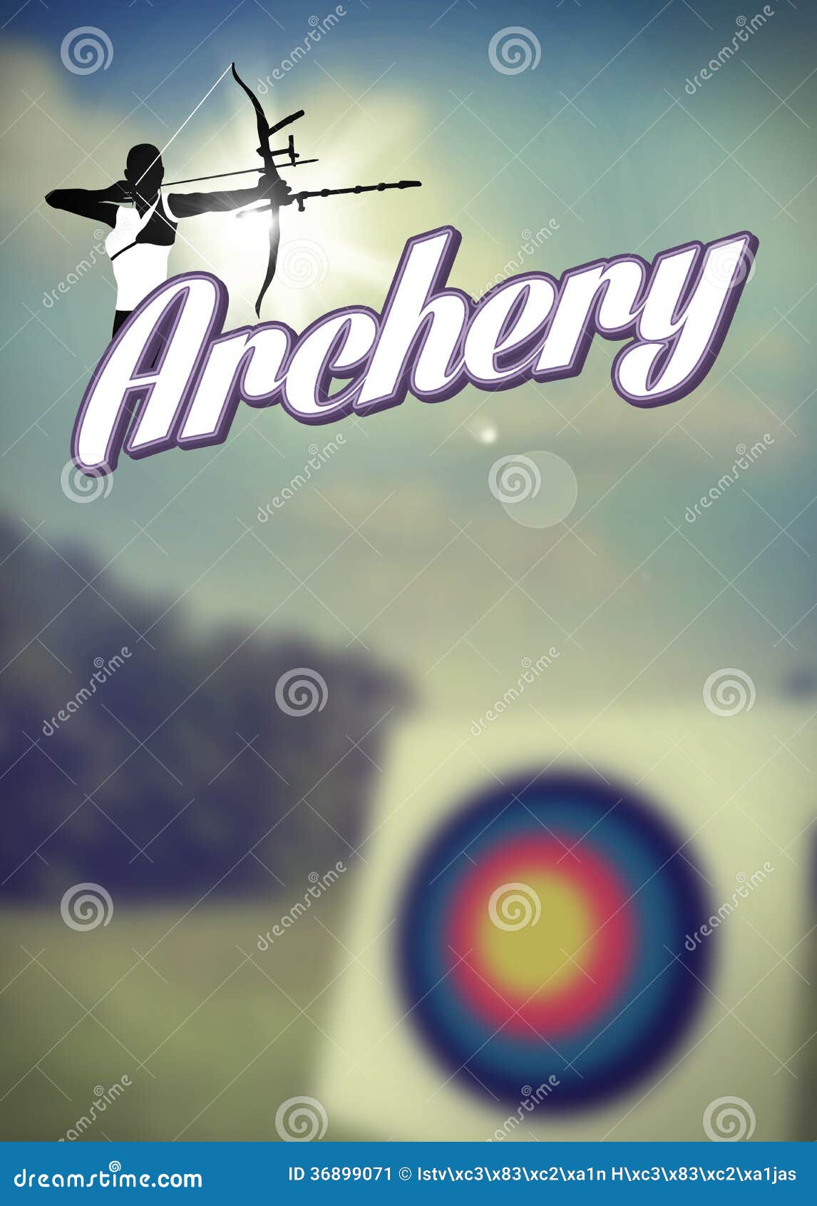 Archery poster stock illustration. Illustration of male - 36899071