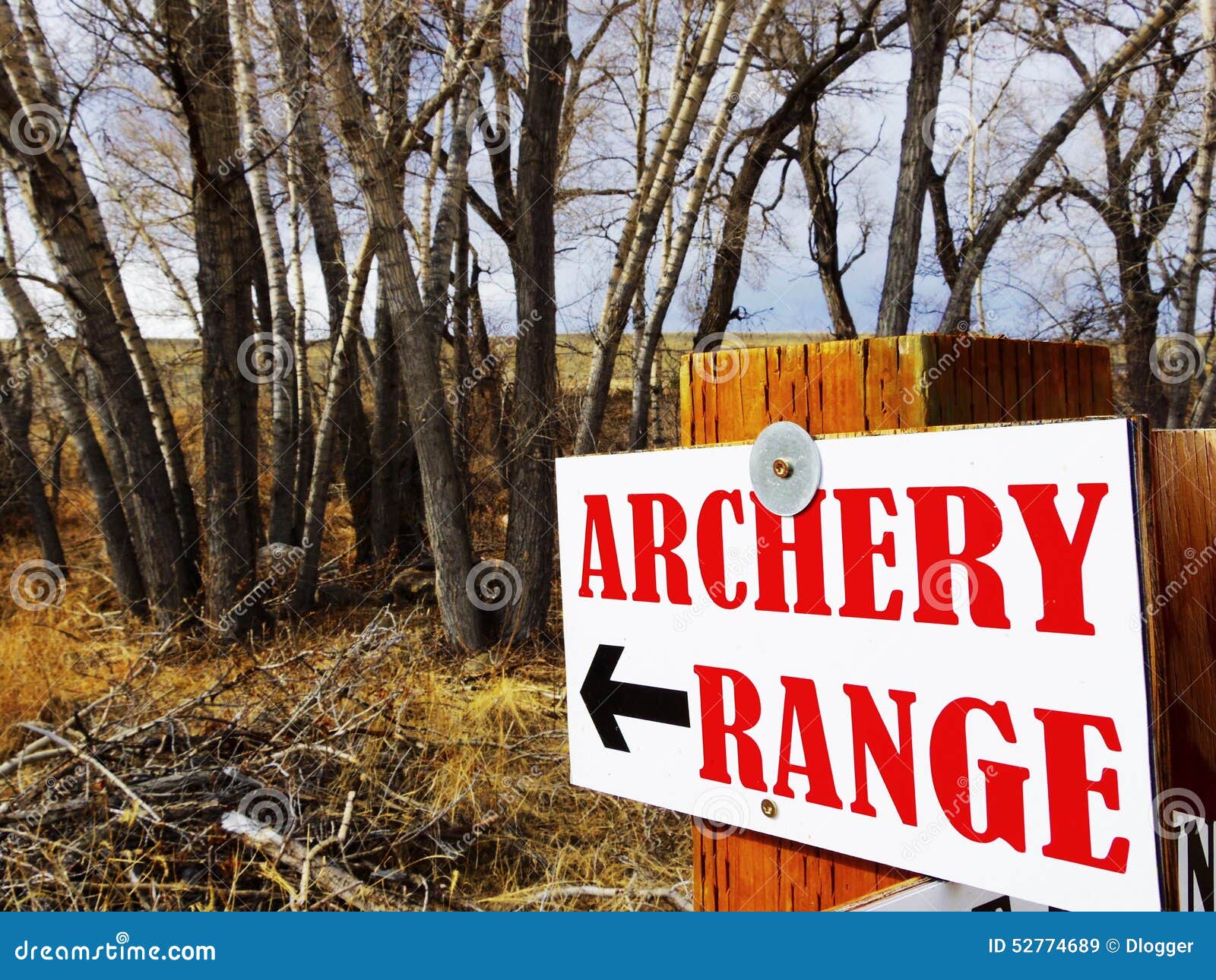 An archery range sign. stock image. Image of wyoming - 52774689