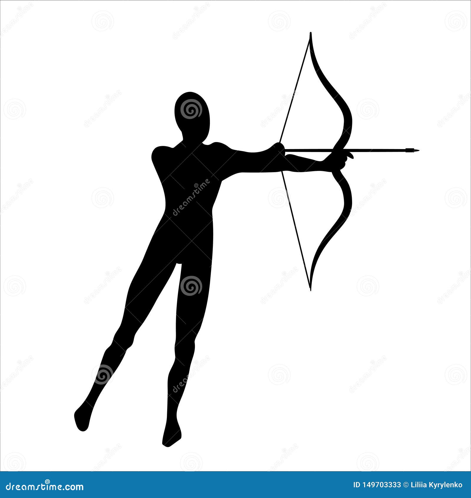 Archery Shooting. Archer Silhouette Stock Vector - Illustration of ...