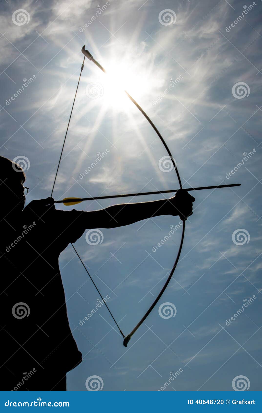 Archery silhouette stock photo. Image of outdoor, achieve - 40648720