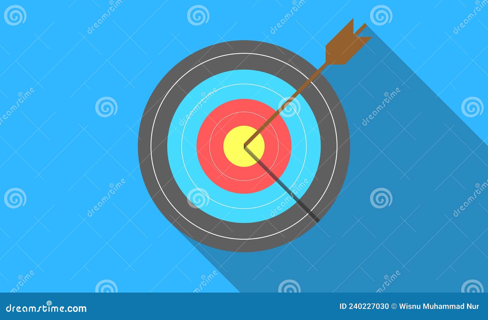 Archery Symbol with Target and Arrow Illustration Vector Design Stock ...