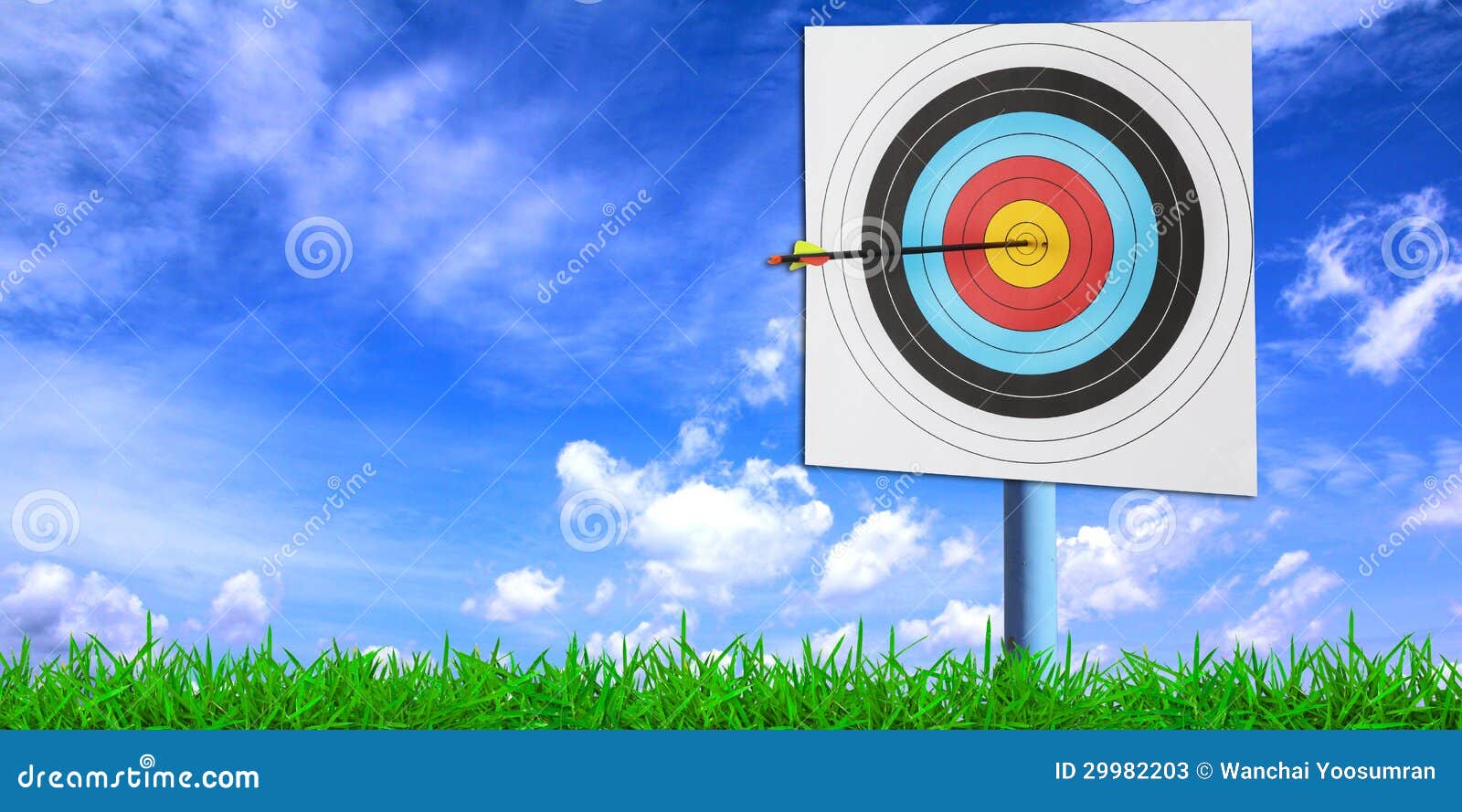 Archery target with arrow stock image. Image of competition - 29982203