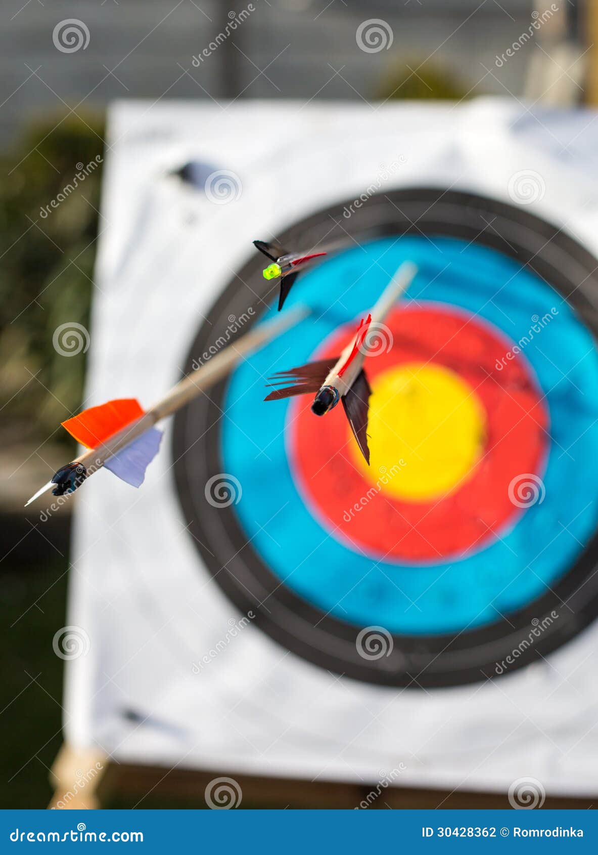Archery Target with Arrows. Stock Photo - Image of excellence, accurate ...