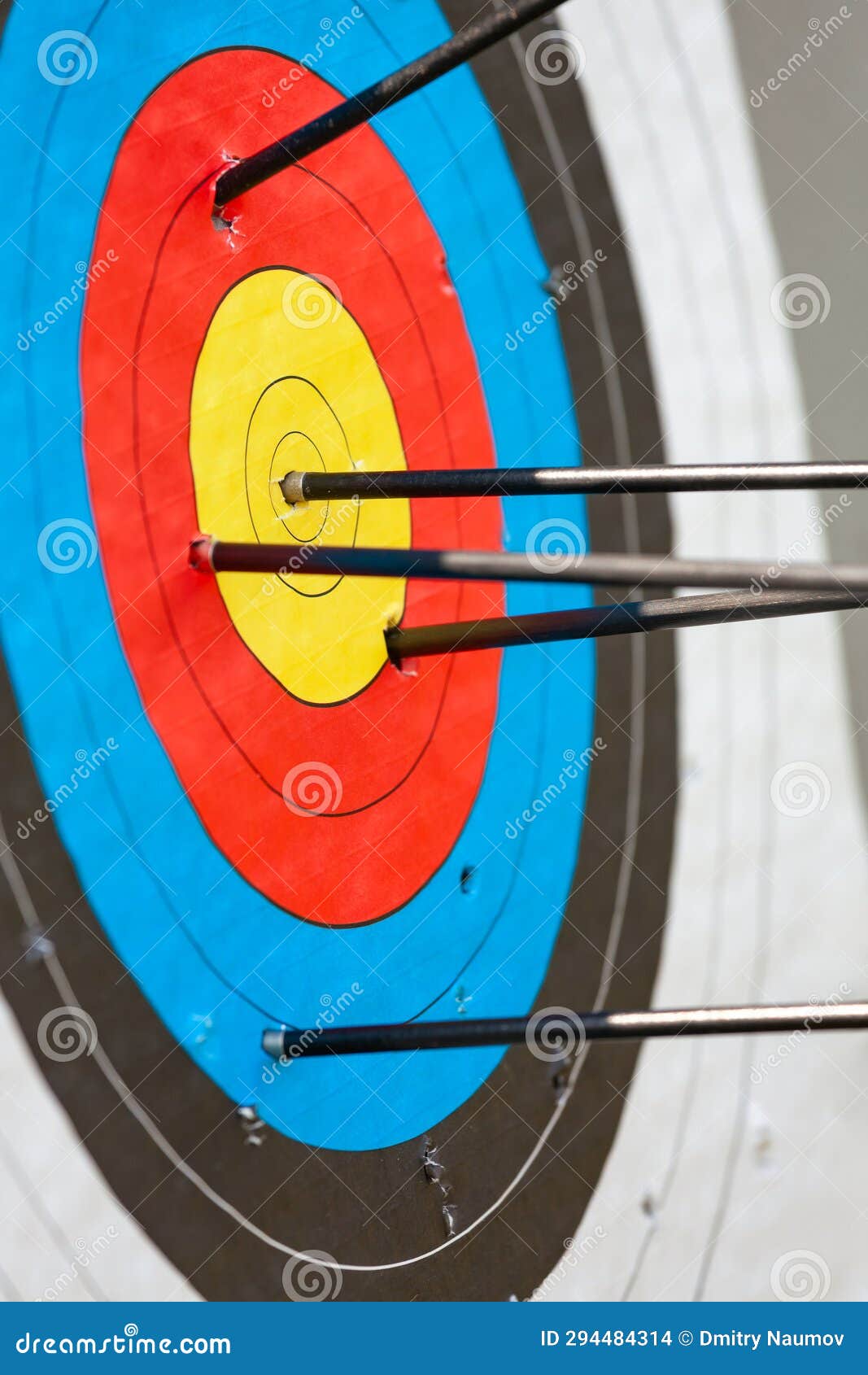 Archery target with arrows stock photo. Image of performance - 294484314