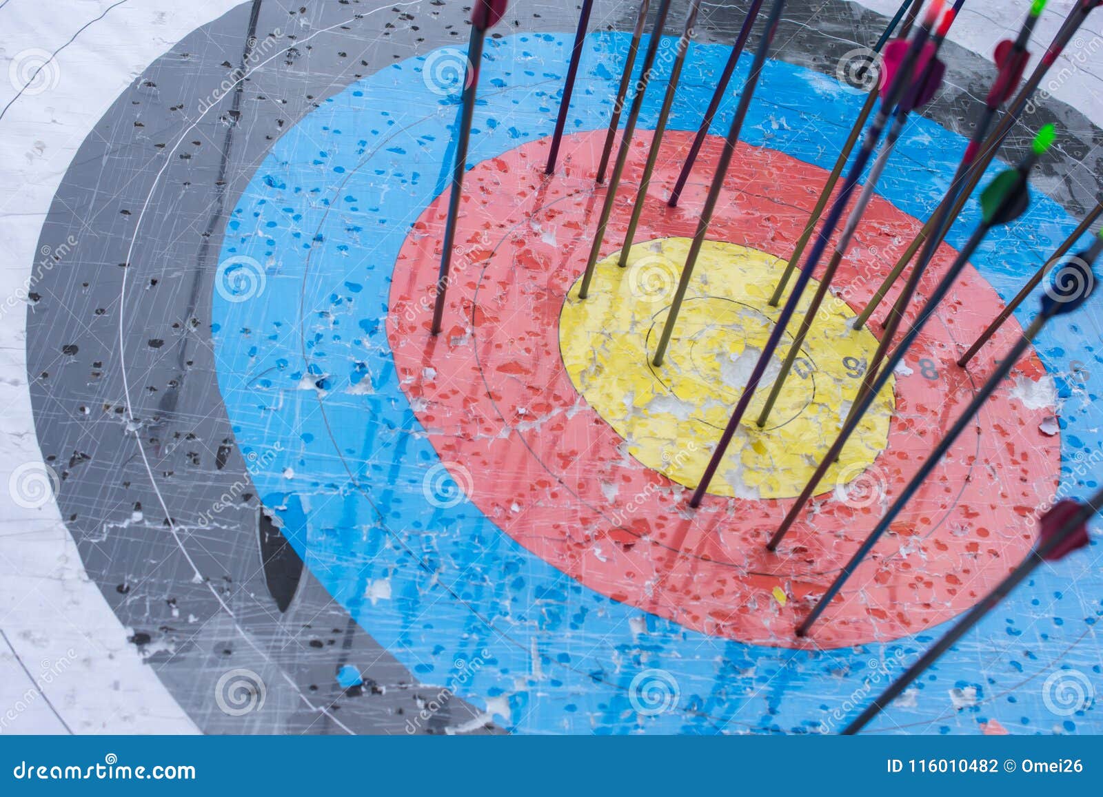 Archery Target with Arrows on it. Success Concept Stock Photo - Image ...