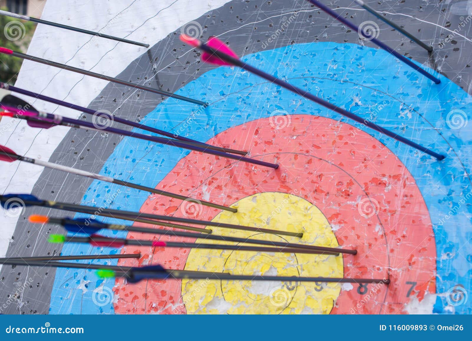 Archery Target with Arrows on it. Success Concept Stock Image - Image ...