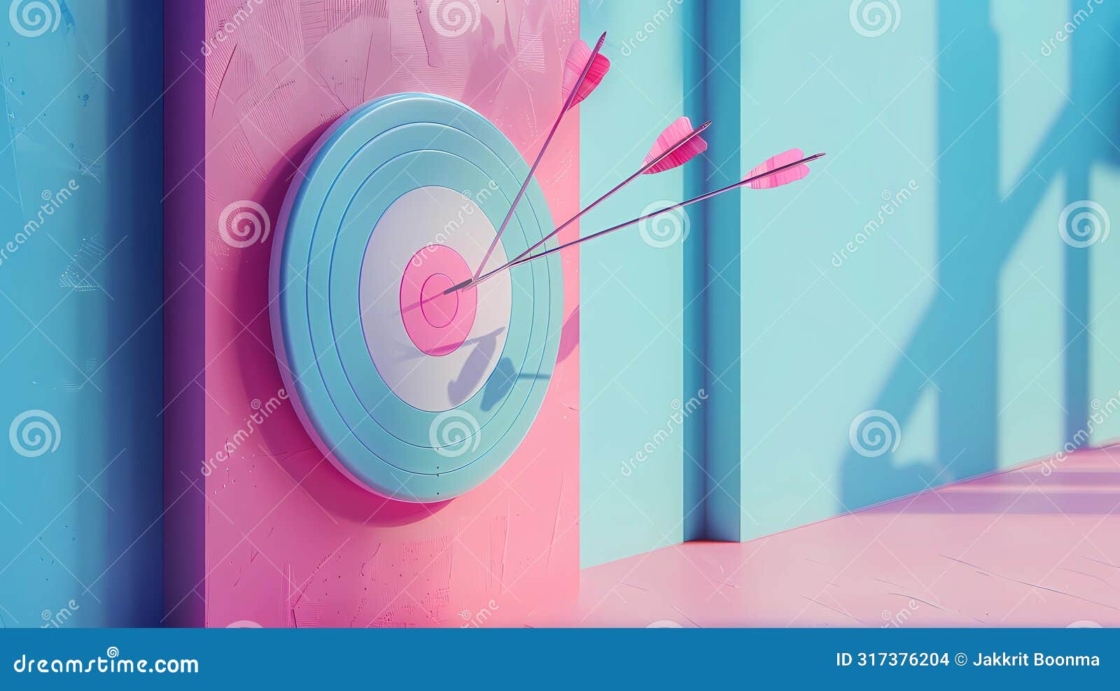 Archery Target with Arrows on the Wall, Generative AI Illustrations ...
