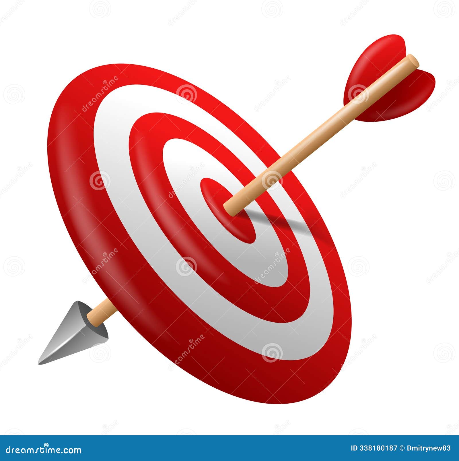 Archery Target in 3D Glossy Style Stock Illustration - Illustration of ...