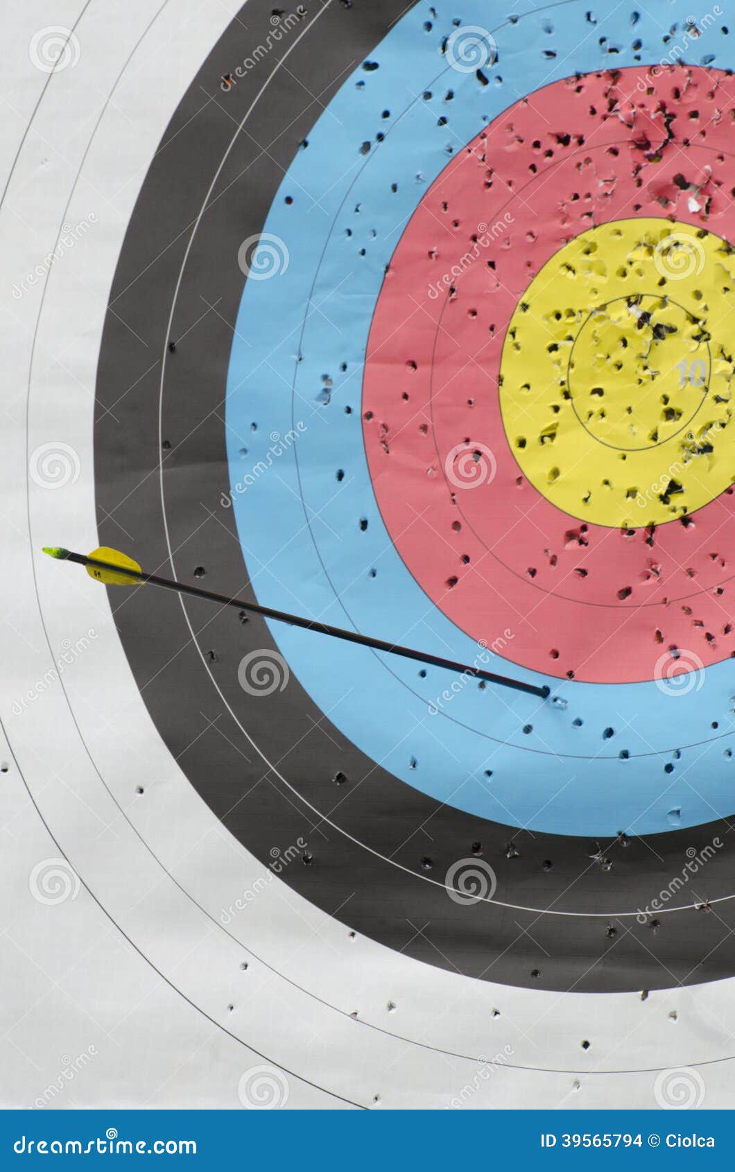 Archery target stock photo. Image of hole, colorful, symbol - 39565794