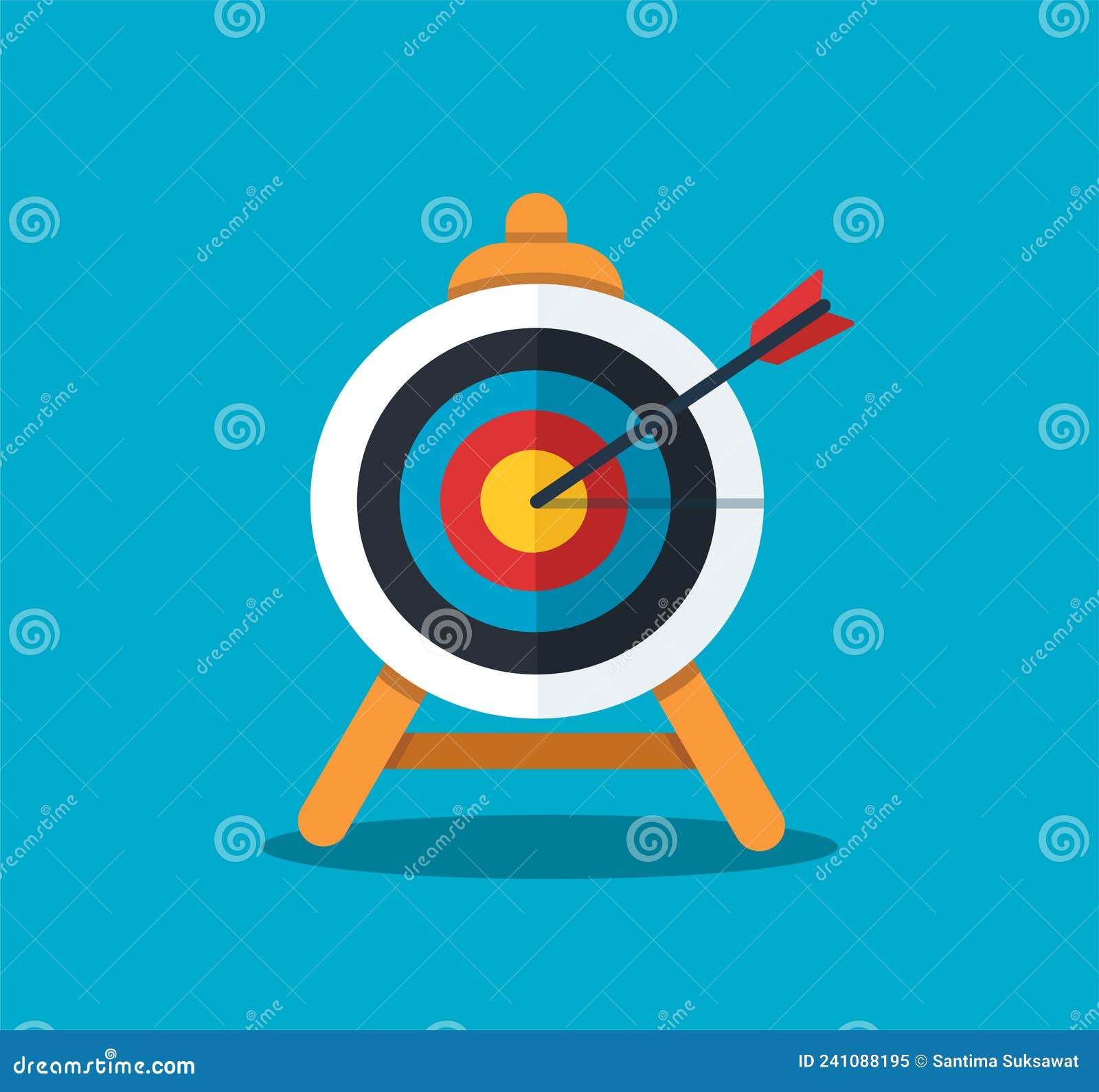 Archery Target. Goal Achieve Concept Stock Vector - Illustration of ...