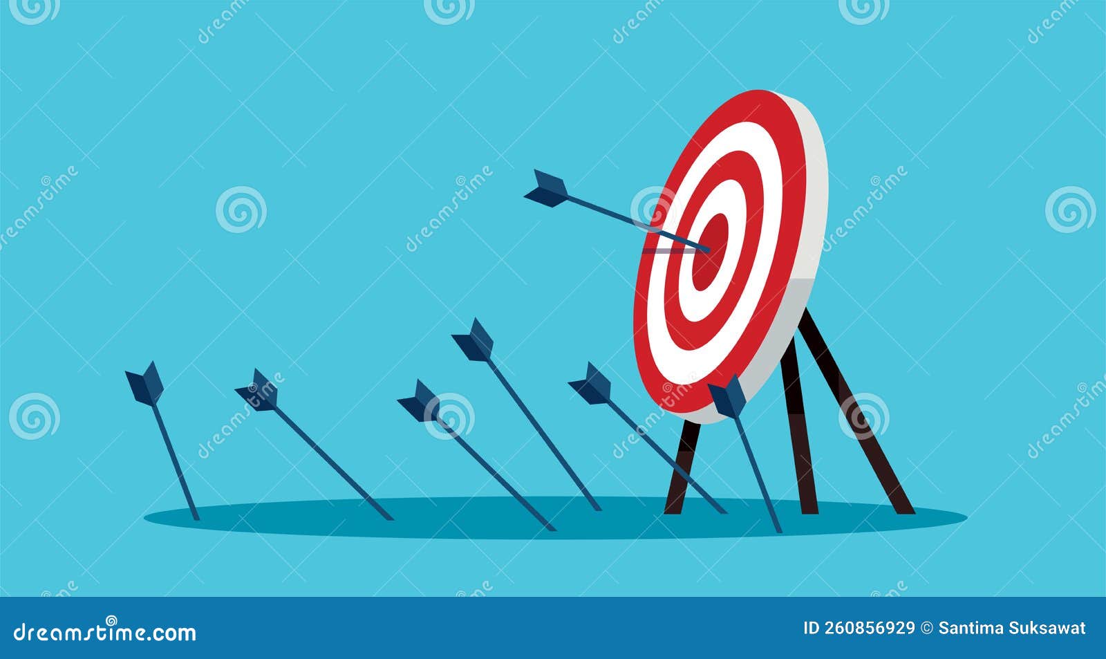 Archery Target. Goal Achieve Concept Vector Illustration Stock Vector ...