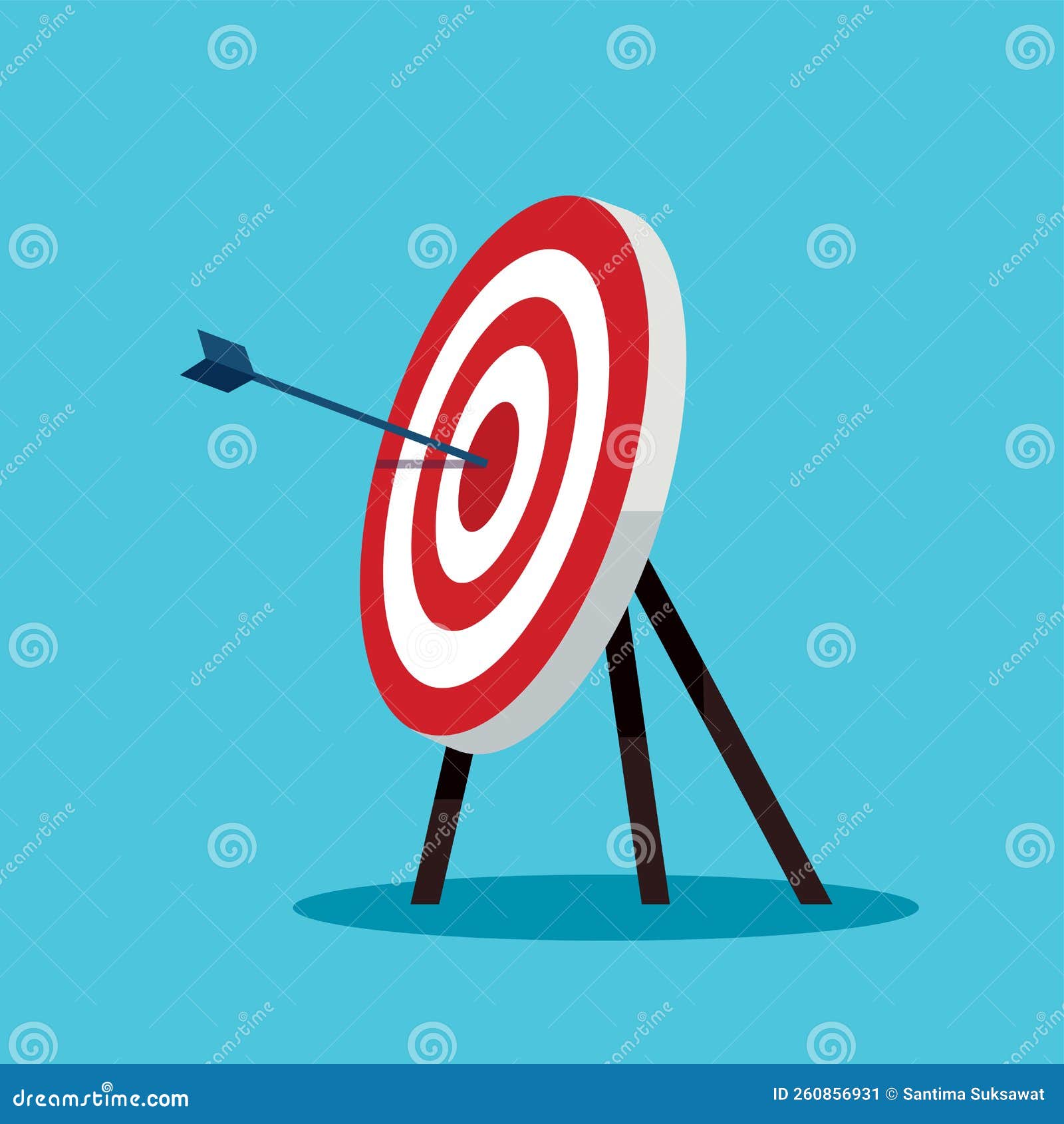 Archery Target. Goal Achieve Concept Vector Illustration Stock Vector ...