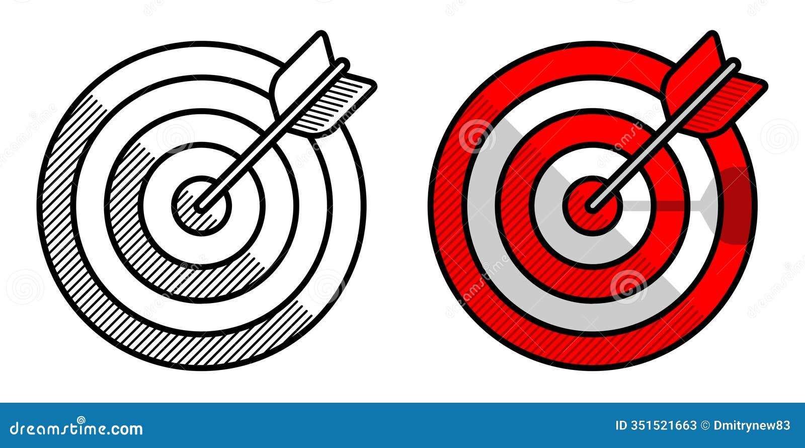 Archery Target Icon in Thin Line Stock Illustration - Illustration of ...