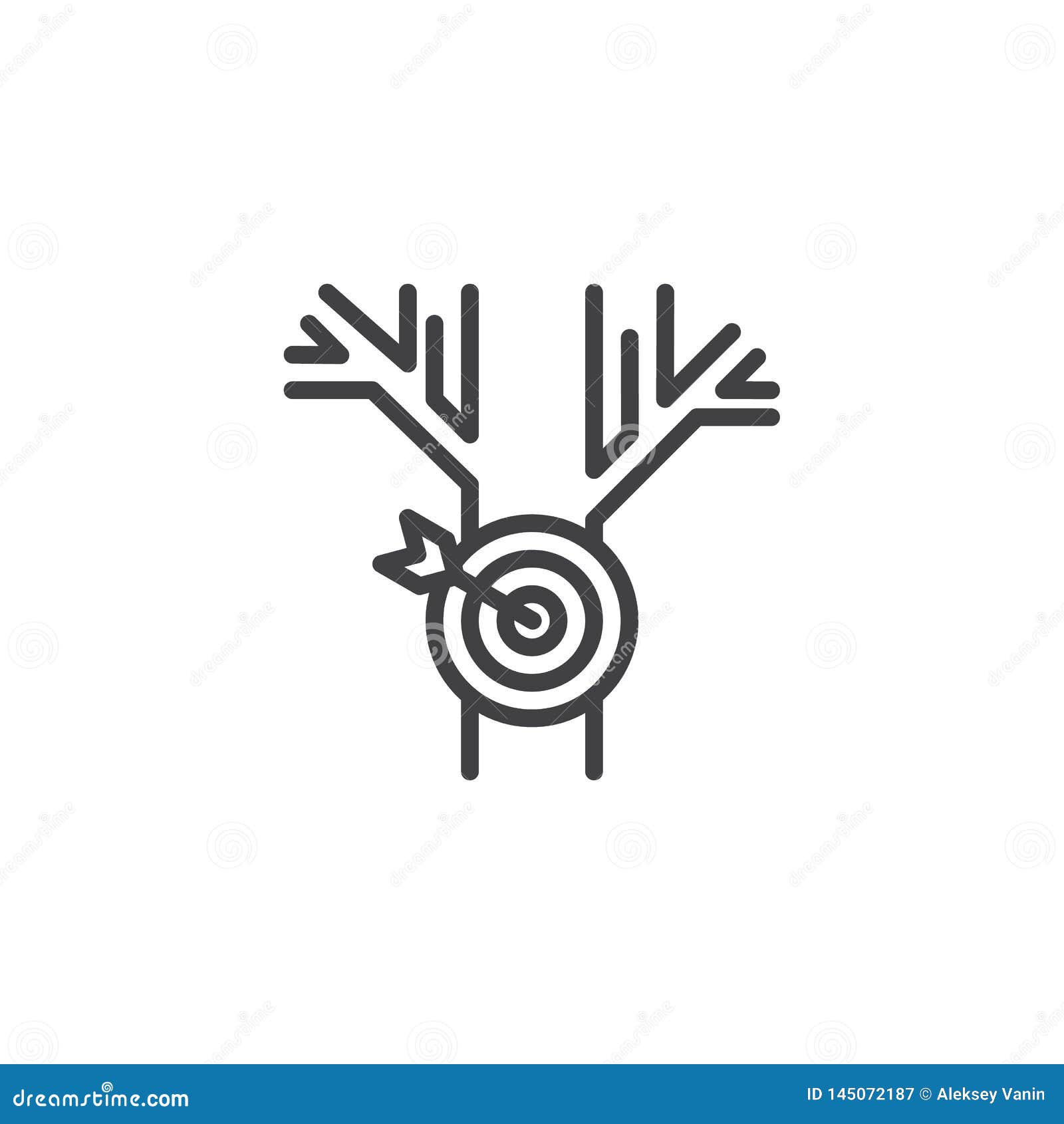Archery, Target and Tree Line Icon Stock Vector - Illustration of ...