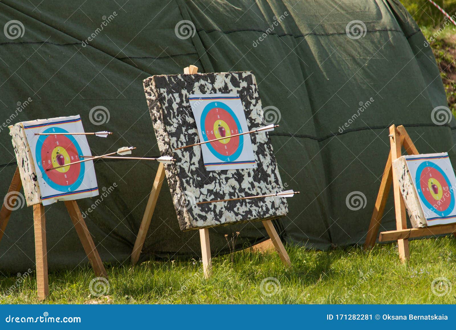 Archery Target for Wood Competition in Nature Stock Image - Image of ...