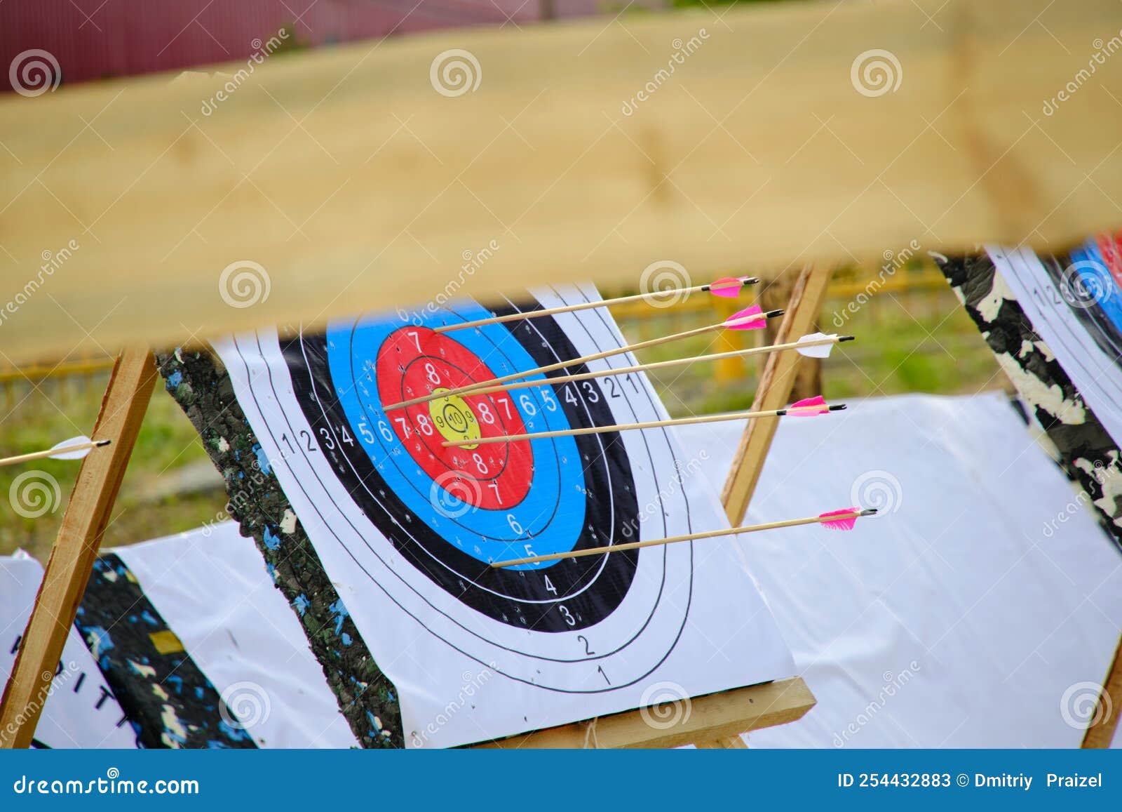 Archery Targets with Arrows Stuck in Stock Image - Image of archery ...