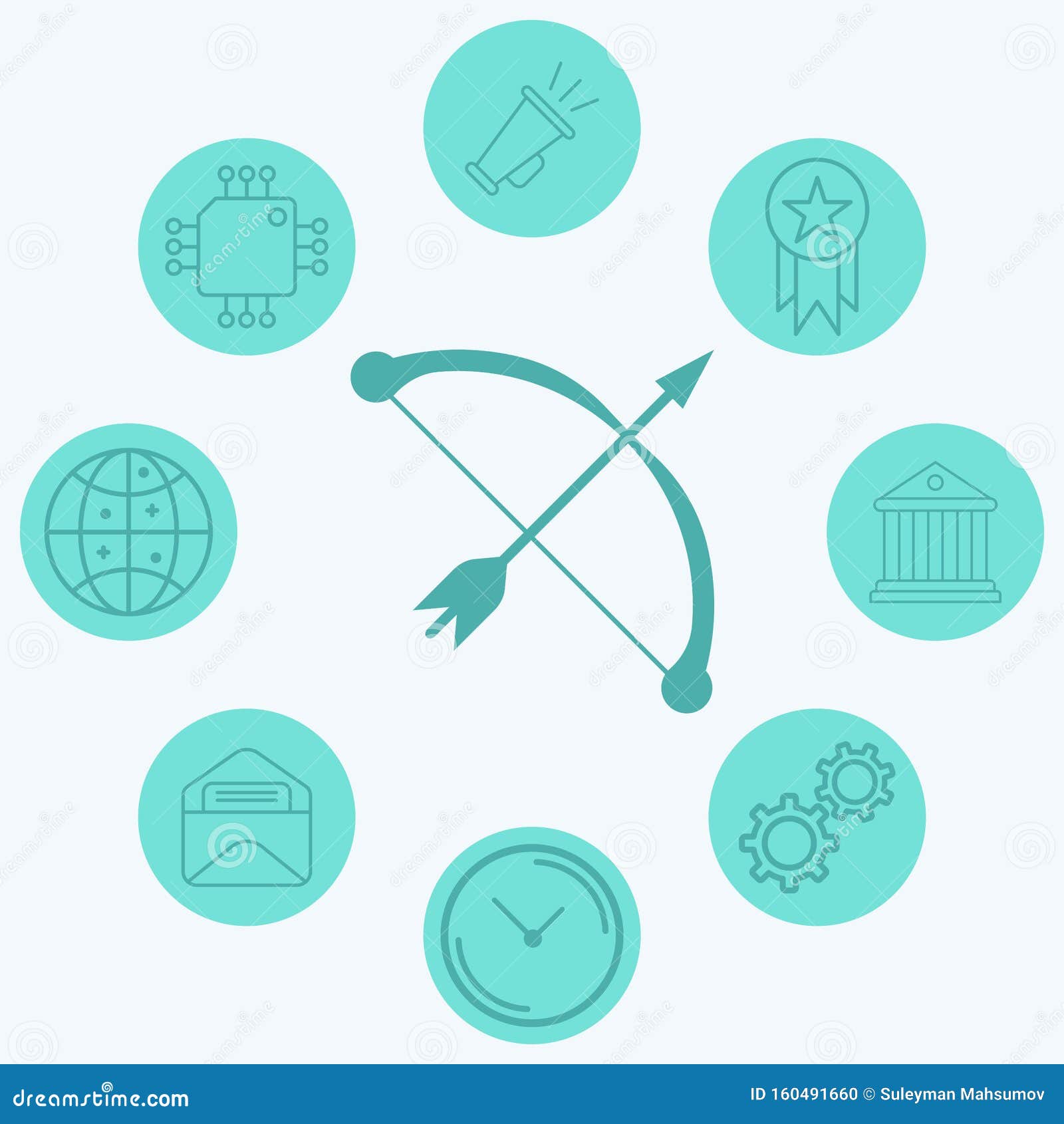 Archery Vector Icon Sign Symbol Stock Vector - Illustration of ...