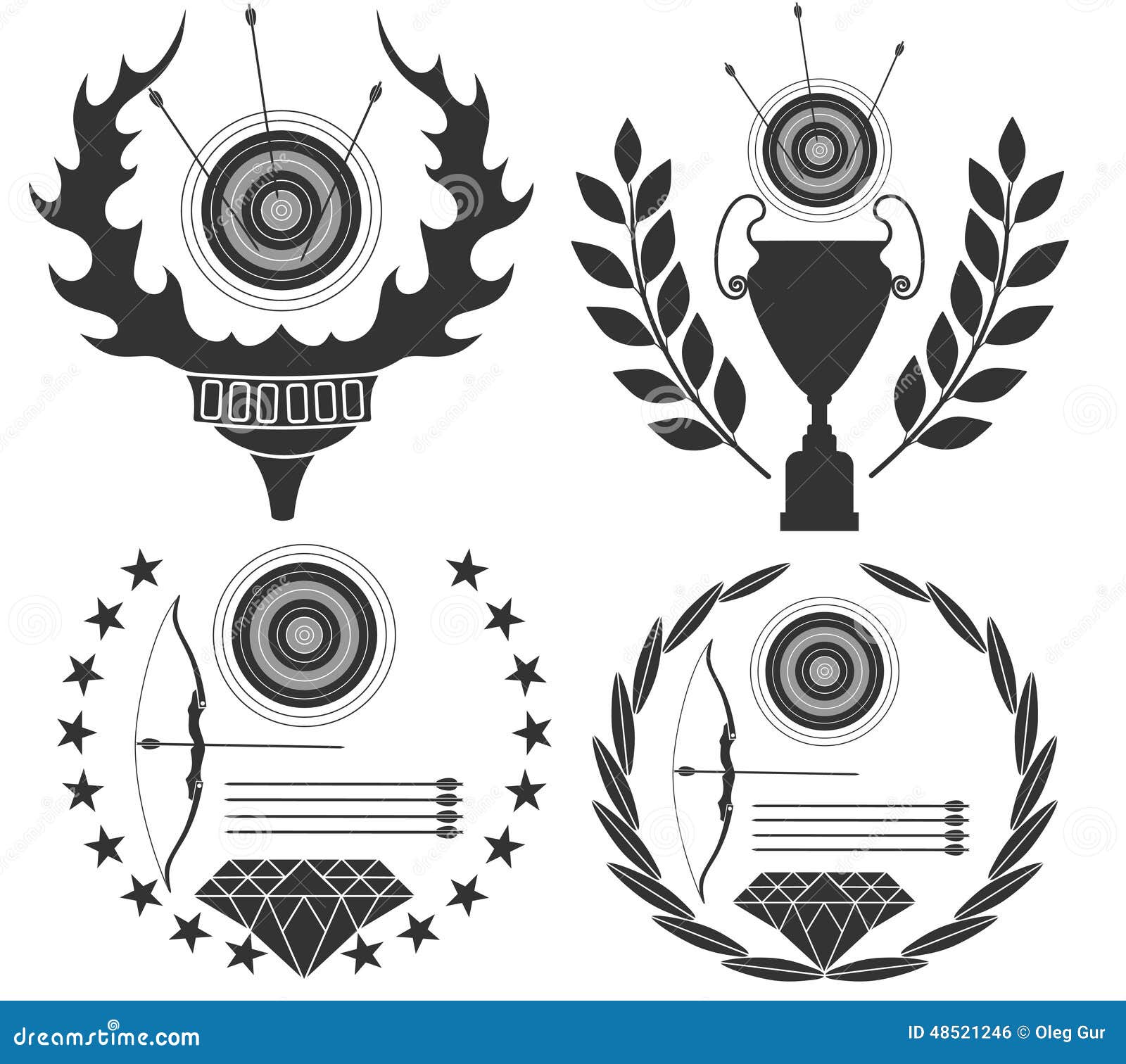 Archery stock vector. Illustration of black, healthy - 48521246