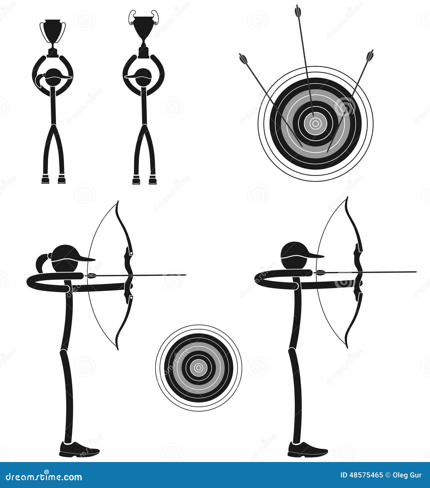 Archery stock vector. Illustration of competition, archery - 48575465