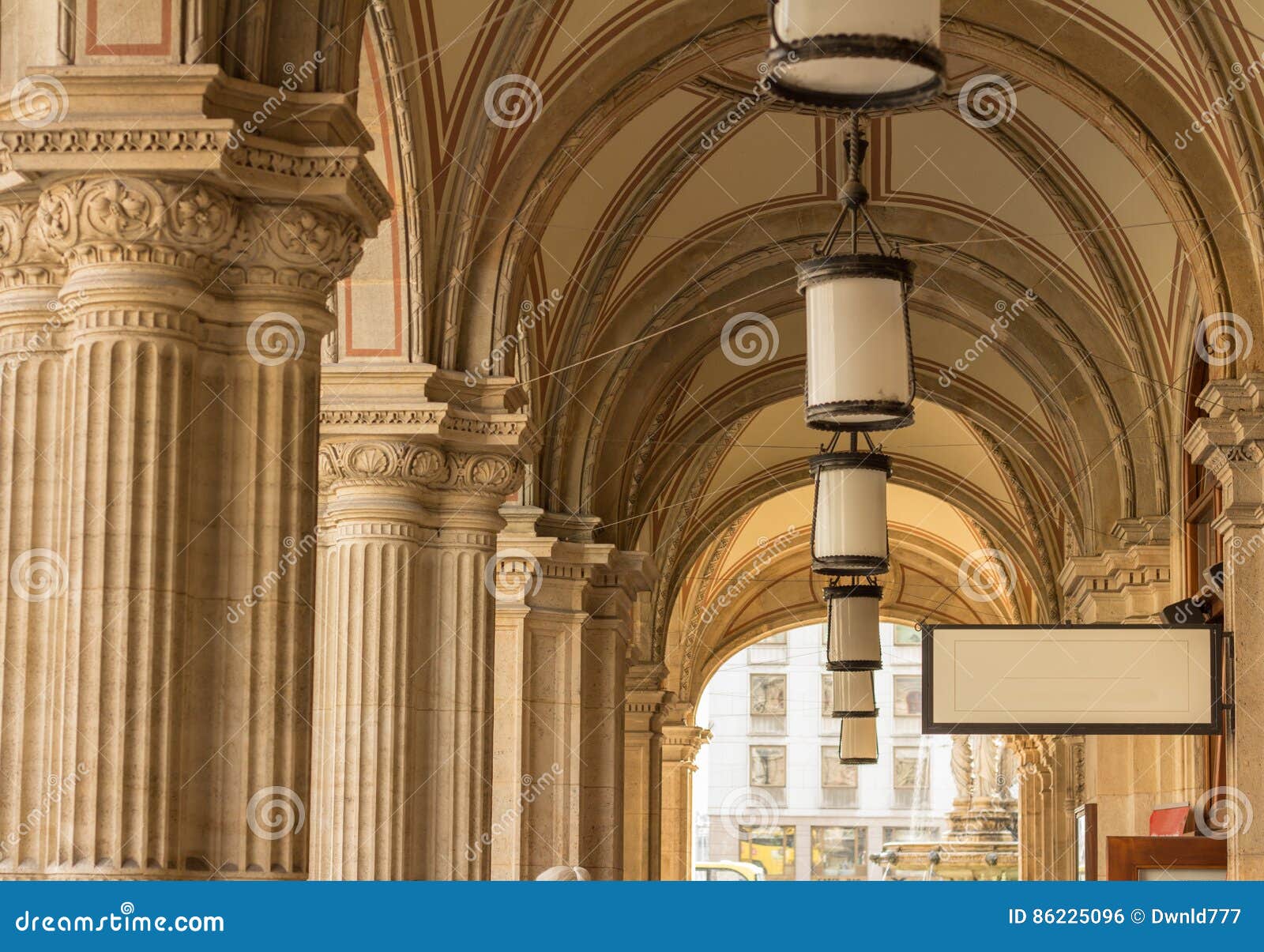 Arches Architecture on Street in Wien Austria Stock Photo - Image of ...