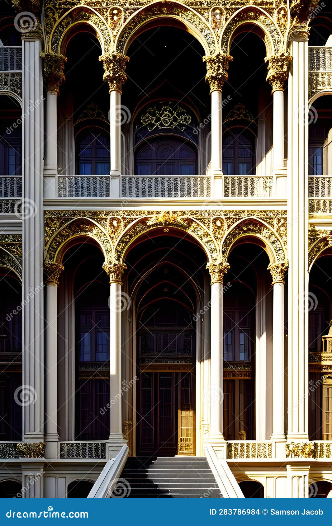 Arches of Heaven with Ornamented Designs and Tall Columns Generative Ai ...