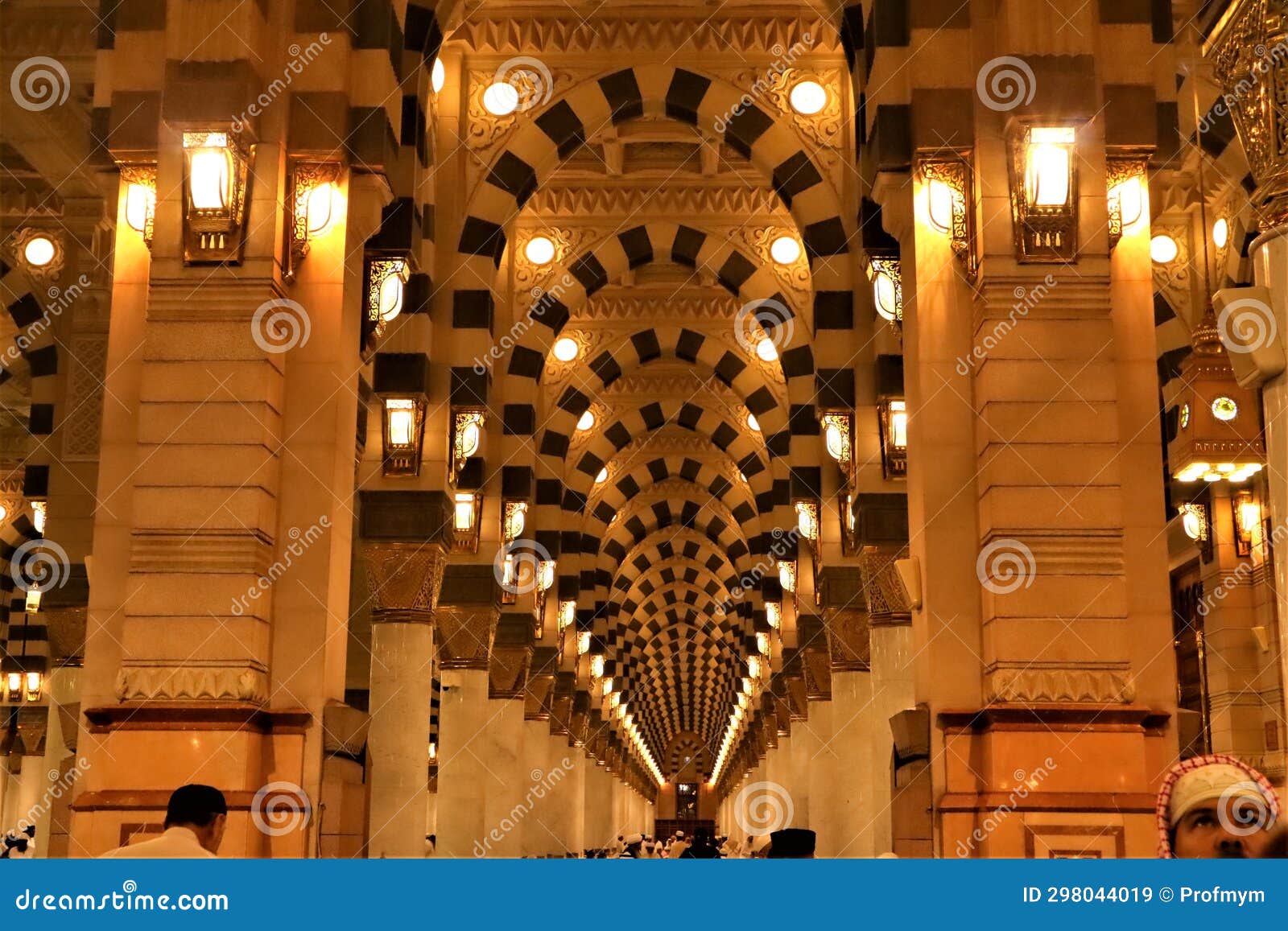 Arches Inside the Prophet S Mosque in Medina, Saudi Arabia Editorial ...