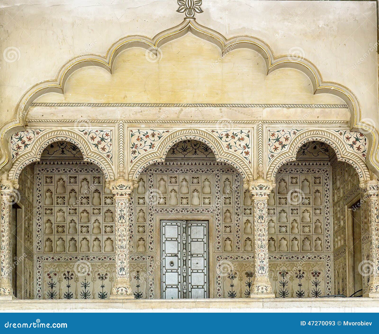 Arches Inside Red Fort, Agra, India Stock Image - Image of palace, arch ...