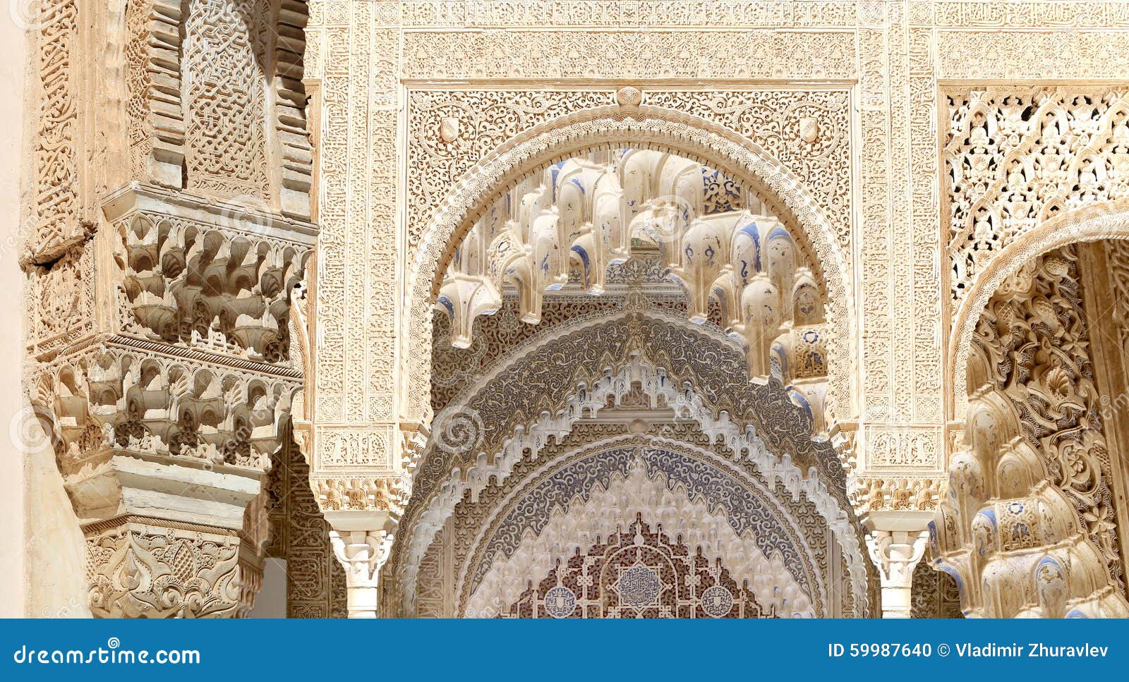 Arches in Islamic (Moorish) Style in Alhambra, Granada, Spain Stock ...
